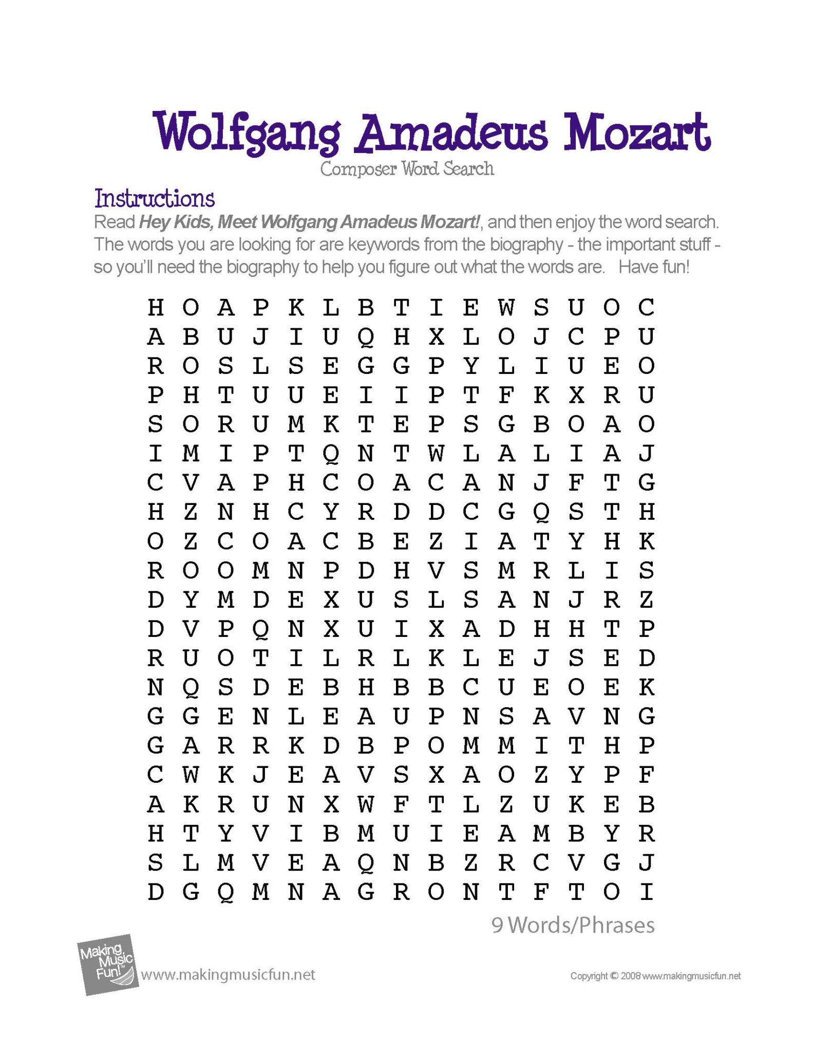 5 Days of Mozart: Day 3, Marriage of Figaro, Mozart Coloring, & Mozart ...